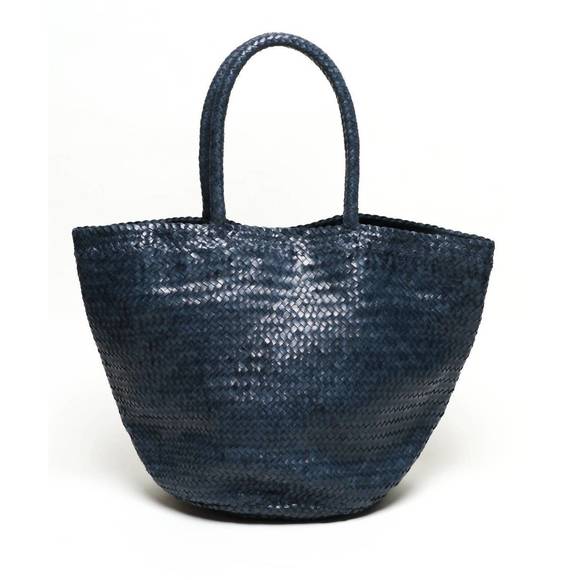 LAGGO | Bags | New Laggo South Beach Woven Leather Tote Bag In Navy ...